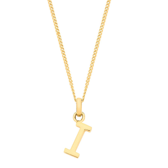 9ct Gold Initial I Pendant – Bijou Jewellery
