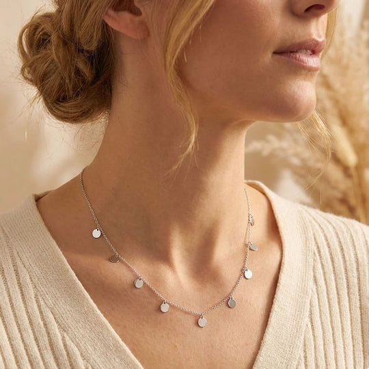 Sterling Silver Discs Charm Necklace – Bijou Jewellery